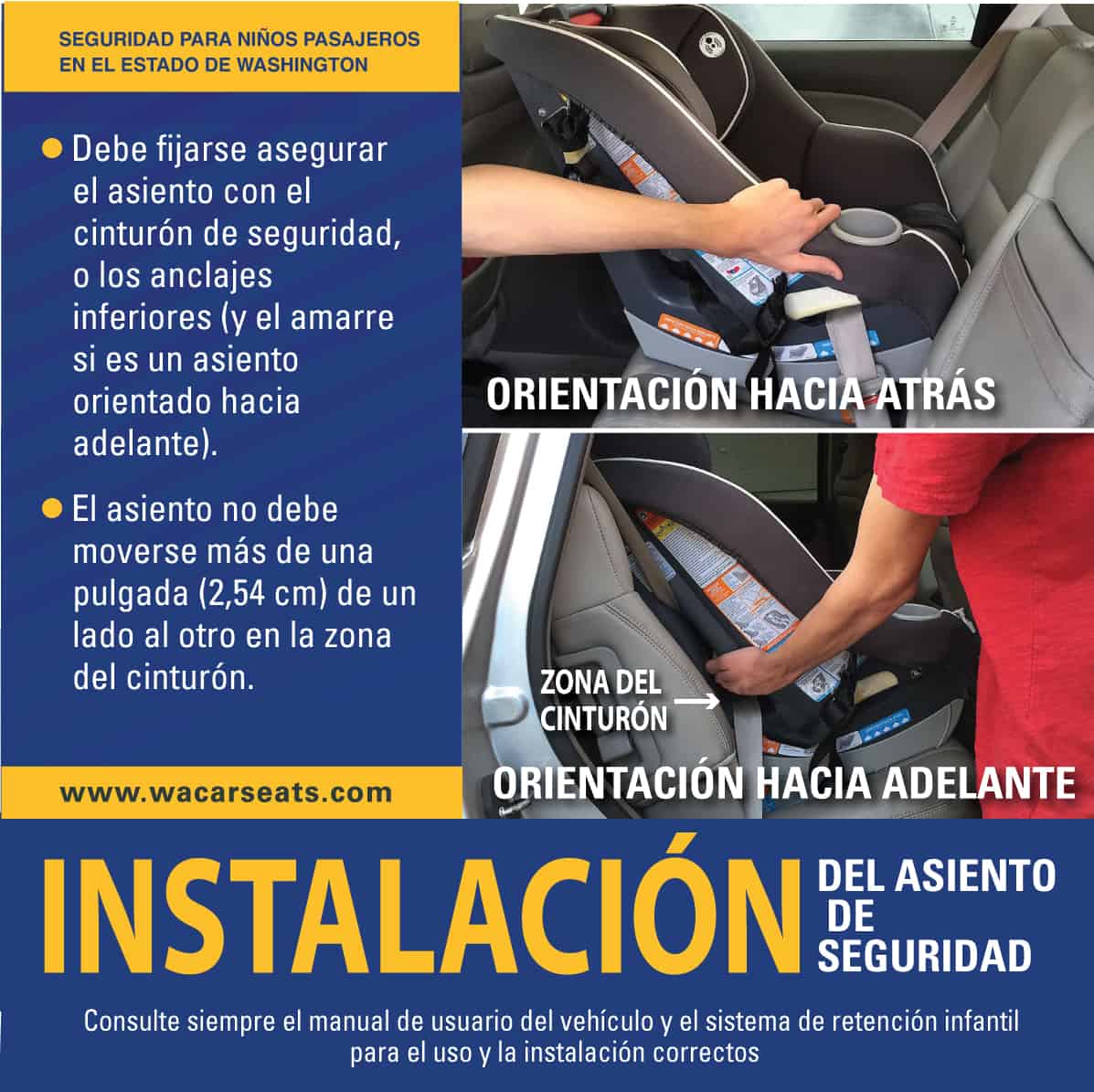 Leyes de asientos de automóvil en el estado de Washington - WA Child ...